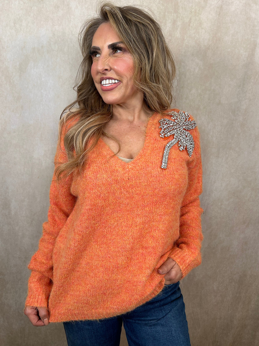 Pippa Palm Tree Jumper – Tracey Jane Fashion